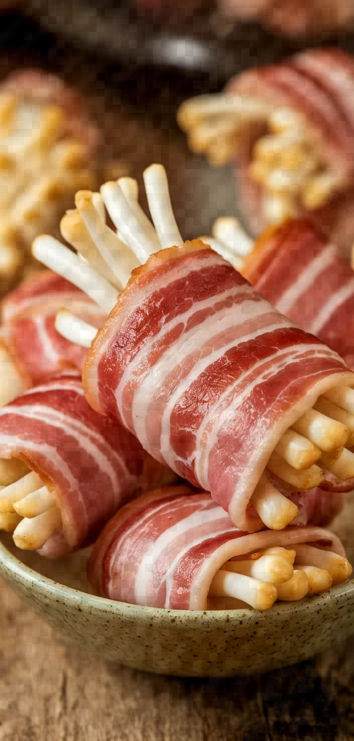 Bacon Wrapped Enoki Mushrooms Recipe - Bangkok bowl